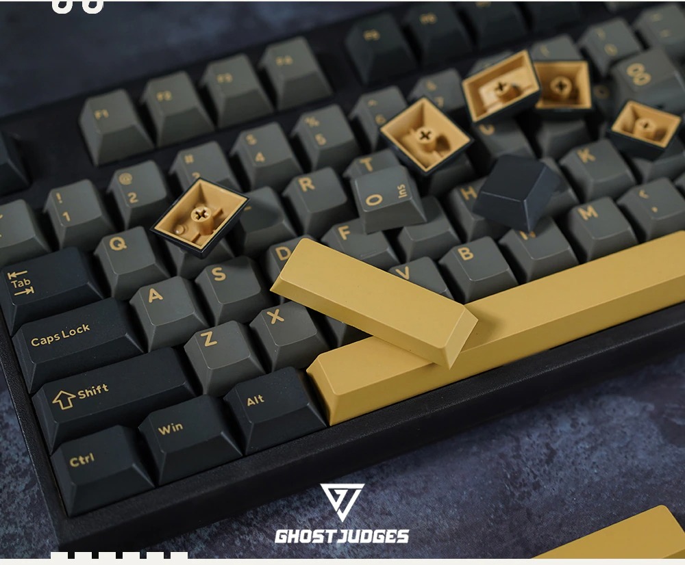 Ghost Judges PBT 이색사출 키캡 Black Glimmer 178Key 세트