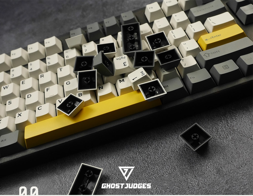 Ghost Judges PBT 이색사출 키캡 Retro Grey 178Key 세트