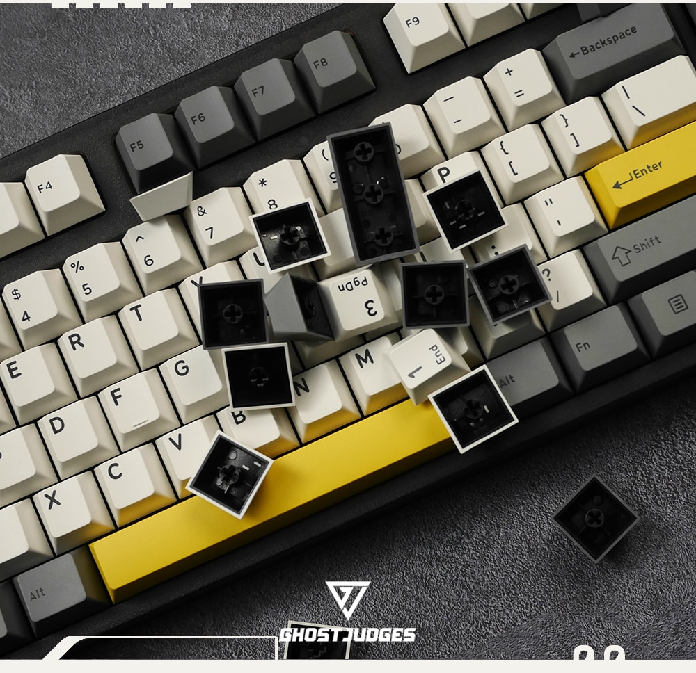 Ghost Judges PBT 이색사출 키캡 Retro Grey 178Key 세트